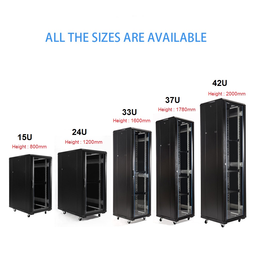 GrowV 15U / 18U / 24U / 33U / 37U / 42U Floor Stand Server Rack ...