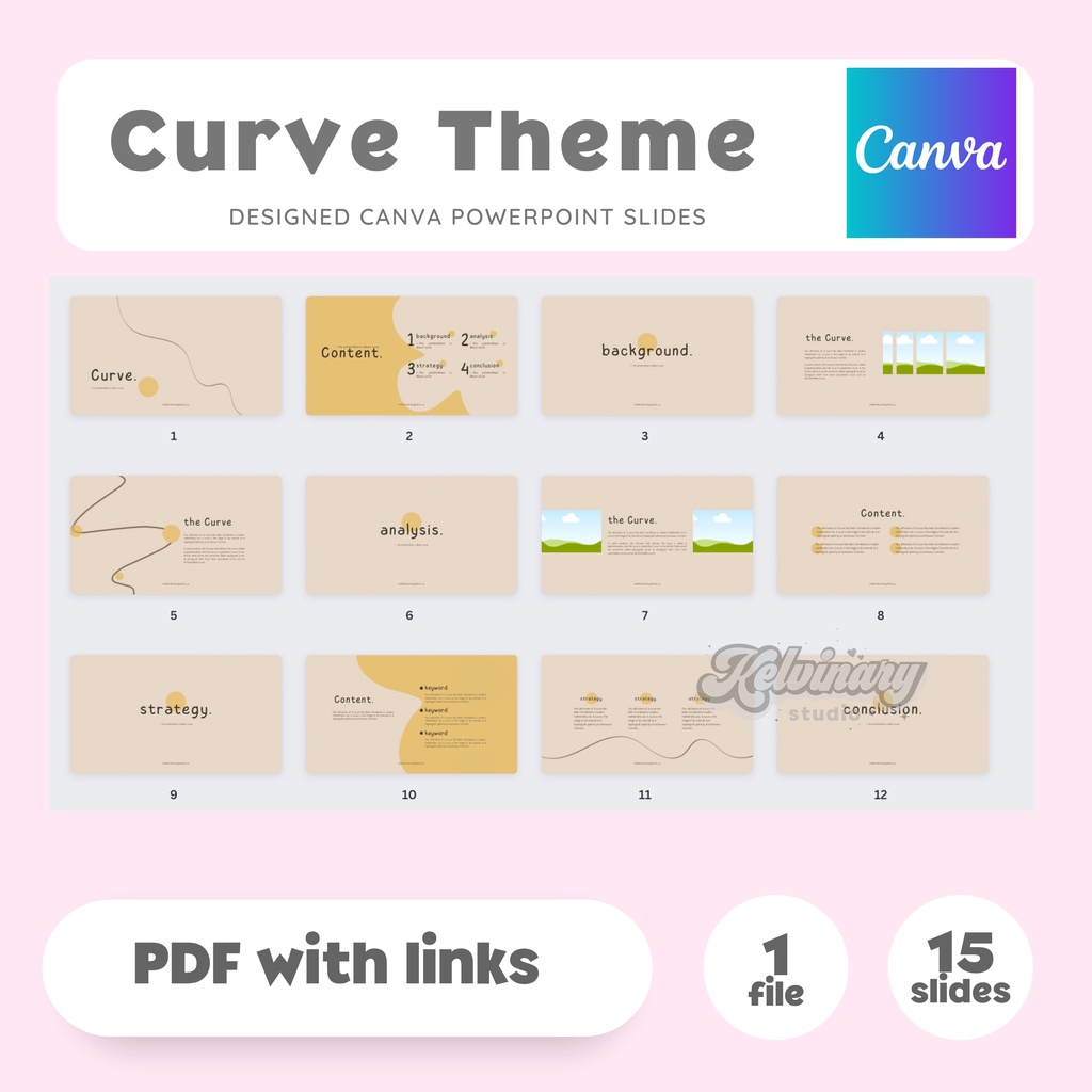 Curve PPT Canva Slides Presentation Template | Shopee Malaysia