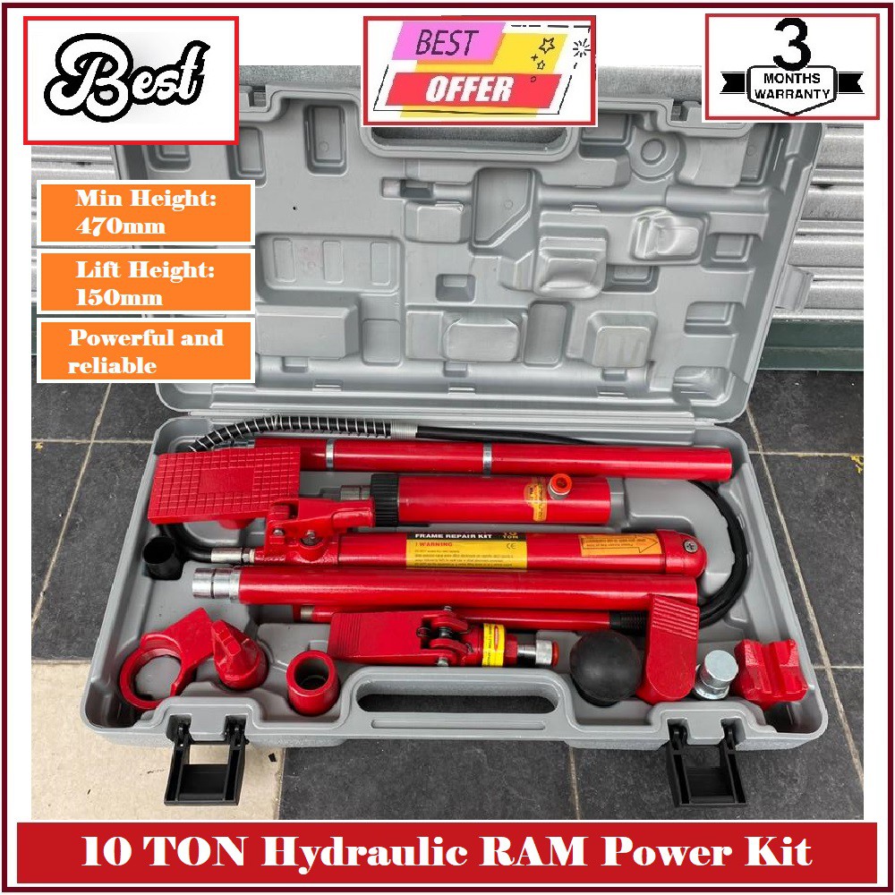 BEST 10 TON HYDRAULIC RAM POWER KIT - Suitable For WORKSHOP - 3 Months ...