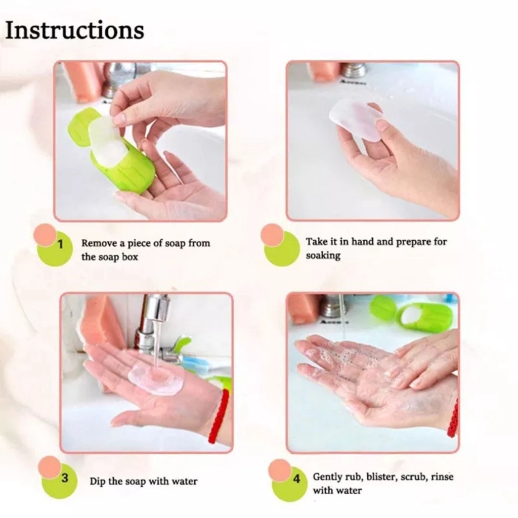 Disposable Travel Kit Soap Paper Portable Washing Hand Sabun Cuci ...