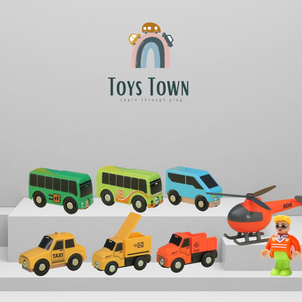 TOYSTOWN Toy Car Truck Wooden Vehicles Series Kids Pretend Play Vehicle ...