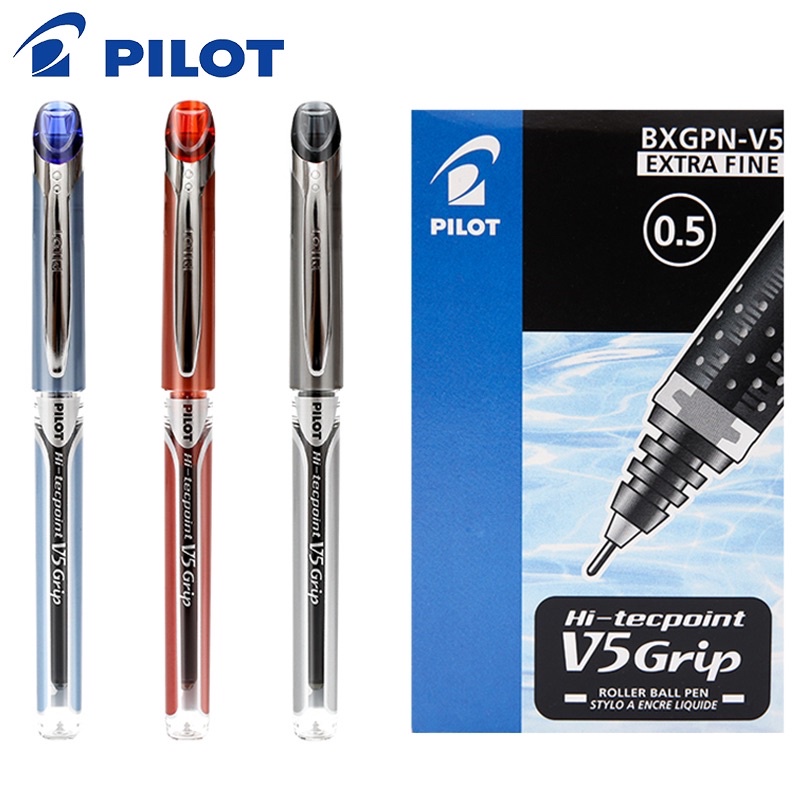 Pilot Hi-Tecpoint V5 / V7 / V10 Grip Pen Pure Liquid Ink( Black / Blue ...