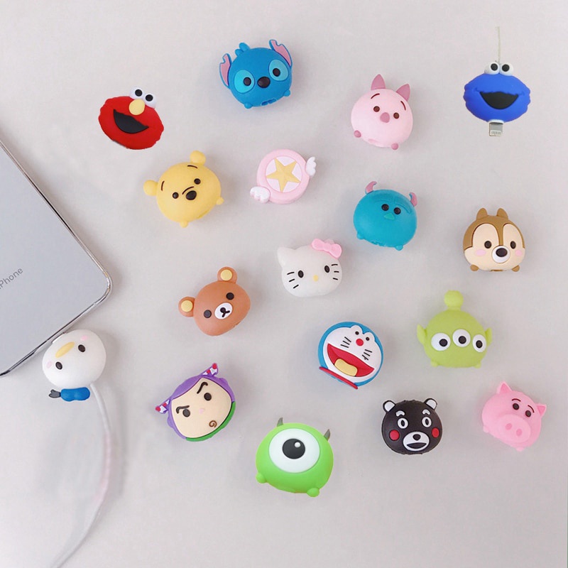 READY STOCK! Cute Cartoon Mini Animal Design Silicone Cable Winder USB ...