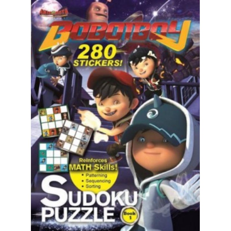 Boboiboy Sticker Book | 280 Stickers Boboiboy & Friends | Sudoku Puzzle ...