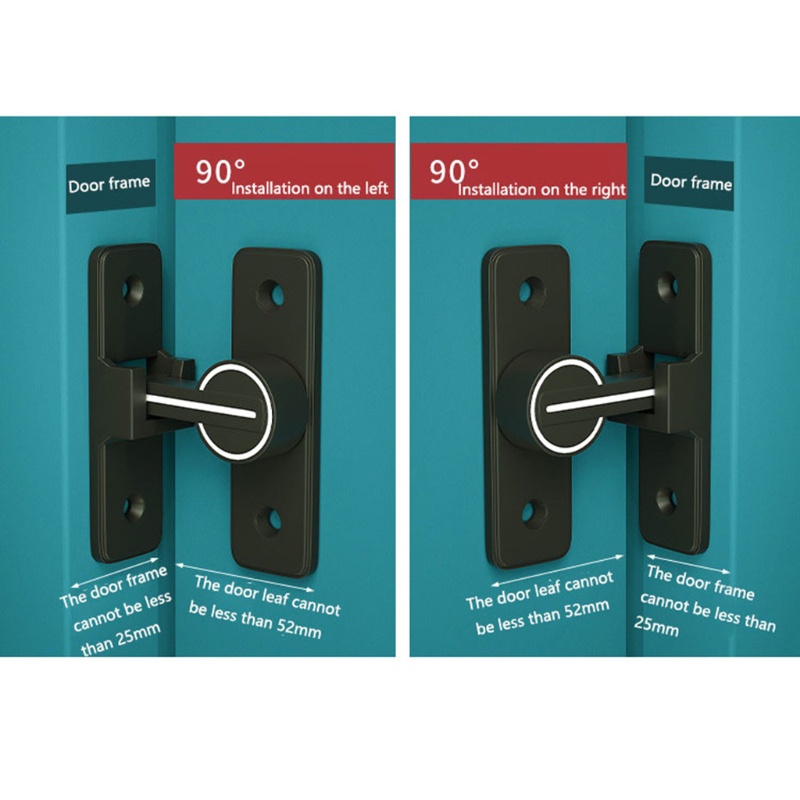 PCF* 90/180 Degree Anti Theft Door Latch Twist Lock for Gates Bathrooms ...
