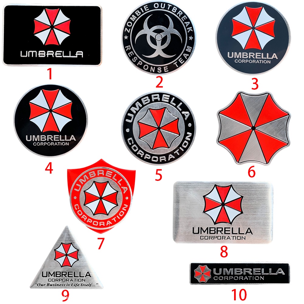 Resident Evil Metal Aluminum Umbrella Logo Sticker Waterproof and ...