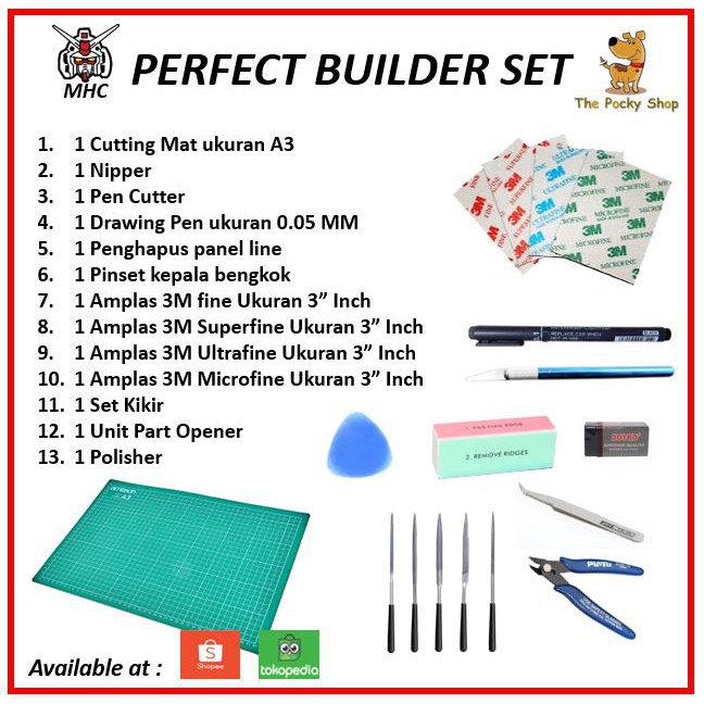 Gunpla Tool Set (Perfect Builder Set) Cutting Mat A3 | Shopee Malaysia