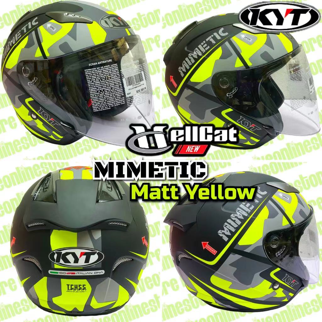 Helmet KYT Hellcat Open Face Full Collection 100% Original Mimetic Flat ...