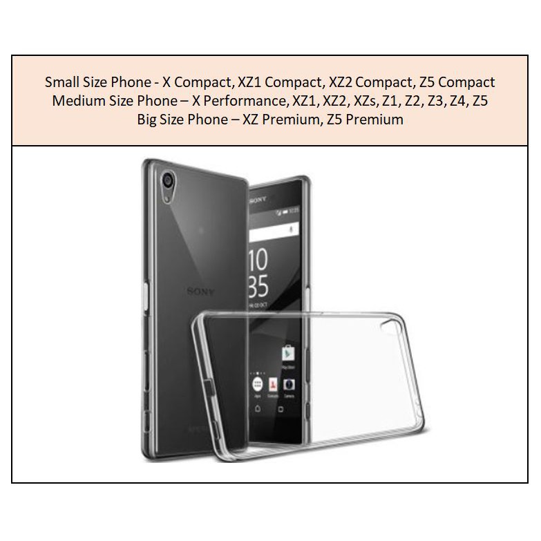 Sony Transparent Case (XPERIA 1, XC, XP, XZP, XZ1, XZ3, XZ2, XZ2C, XZs ...