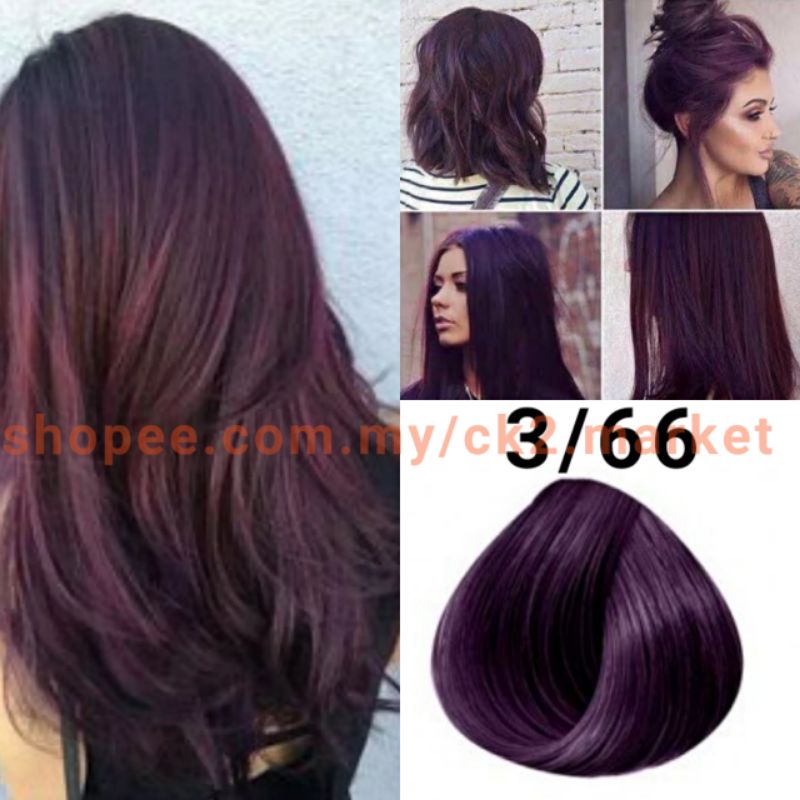🔥 READY STOK🔥 3.66 DEEP PURPLE Hair Dye Color Cream 100ML/Popular ...