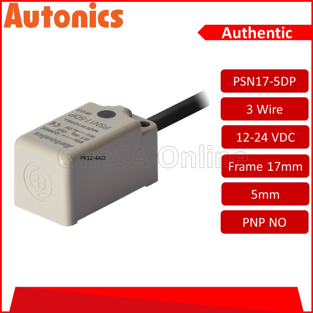 AUTONICS PROXIMITY SENSOR M17 5MM DC3 WIRE PNP NO(PSN17-5DP-D12-24 ...
