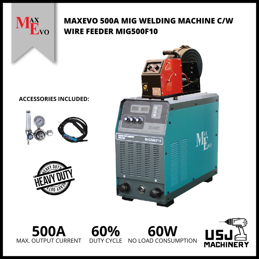 MAXEVO 500A MIG Welding Machine w Wire Feeder MIG500F10 | 6 Months ...