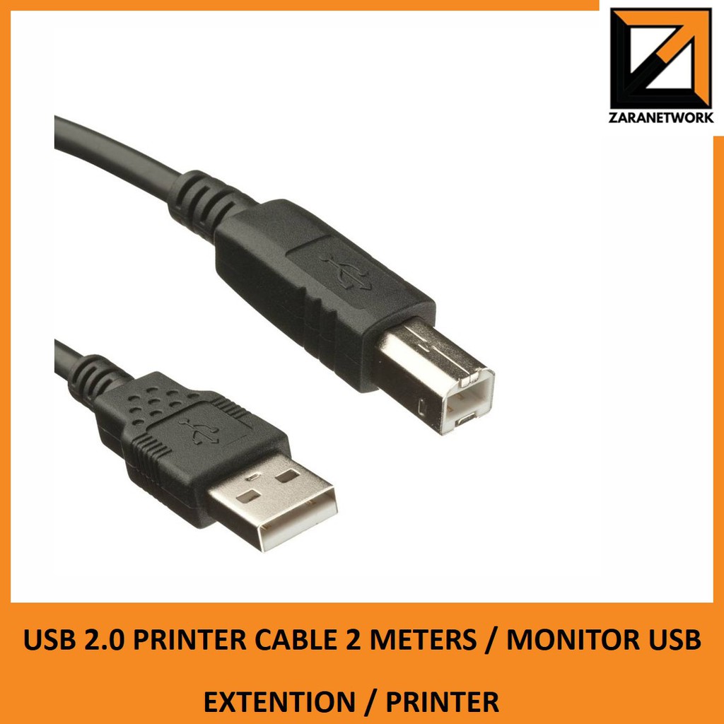 USB 2.0 PRINTER CABLE 2 METERS / MONITOR USB EXTENTION / PRINTER ...