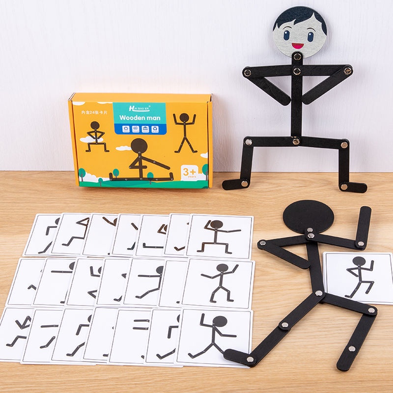 Montessori 24pcs Creativity Matching Puzzles Game Wooden Toys ...