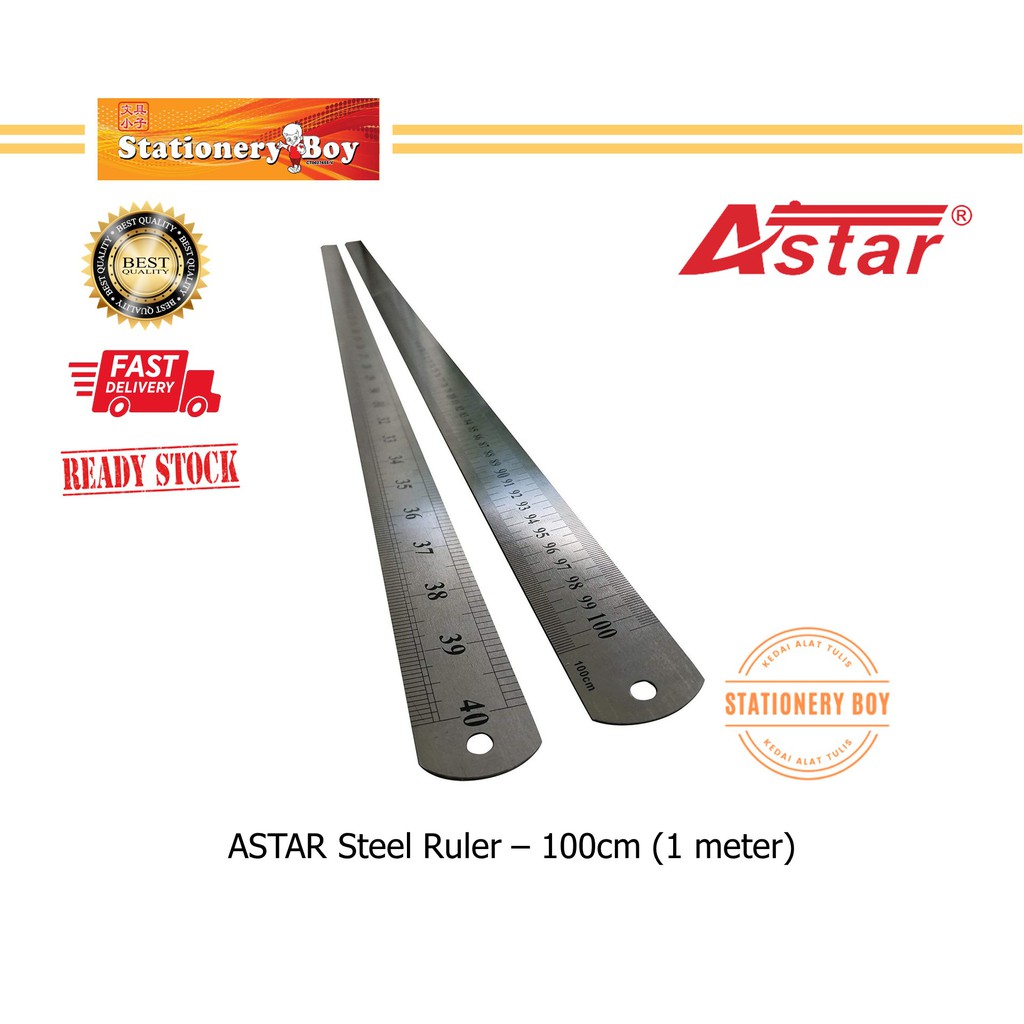 ASTAR ST40 Steel Ruler / Pembaris Besi Panjang - 100cm (1 meter) | Shopee Malaysia