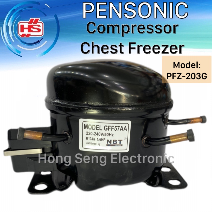 PENSONIC PFZ-203G 57AA 1/6HP Compressor R134a Commercial Refrigerator ...