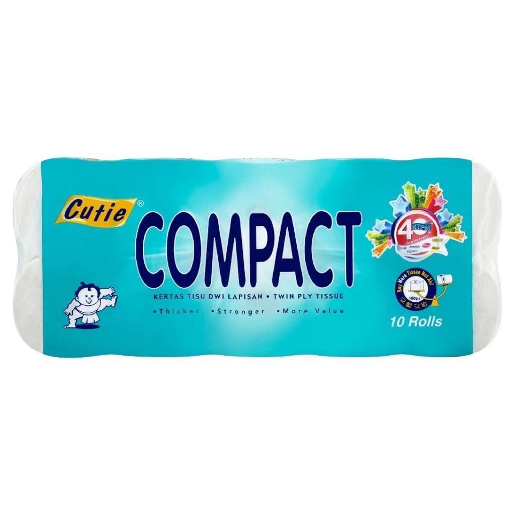 Cutie Compact Toilet Tissue (10rolls x 2ply) | Shopee Malaysia