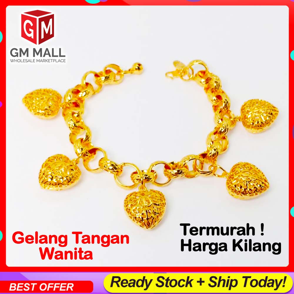 Gelang Tangan [Candy Love Kikir] Emas Bangkok Emas Korea Bracelet 24K ...