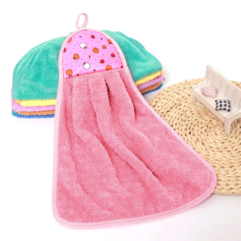 𝗖𝗢𝗥𝗔𝗟 𝗩𝗘𝗟𝗩𝗘𝗧 》 Ultra Thick Absorbent Microfiber Hanging Hand Kitchen ...