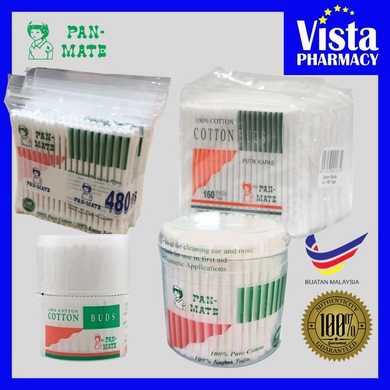 Pan-Mate Cotton Buds (4x160 tips/240 tips/400 tips) (Putik Kapas ...