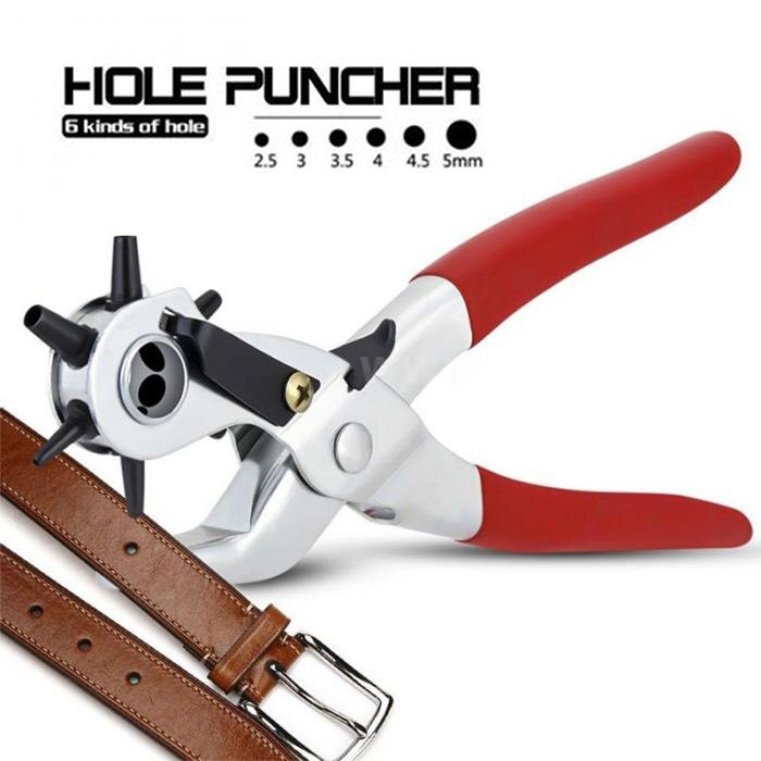 Leather Hole Punch Hand Pliers Belt Holes Puncher Plastic Rubber Carbon ...