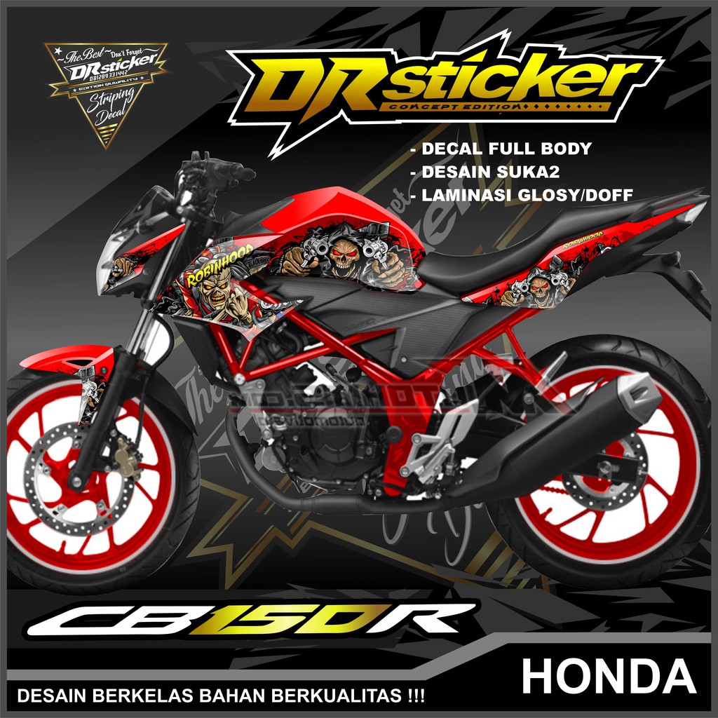 Decal Sticker CB150R - Decal CB150 R New Skull Design 303r | Shopee ...