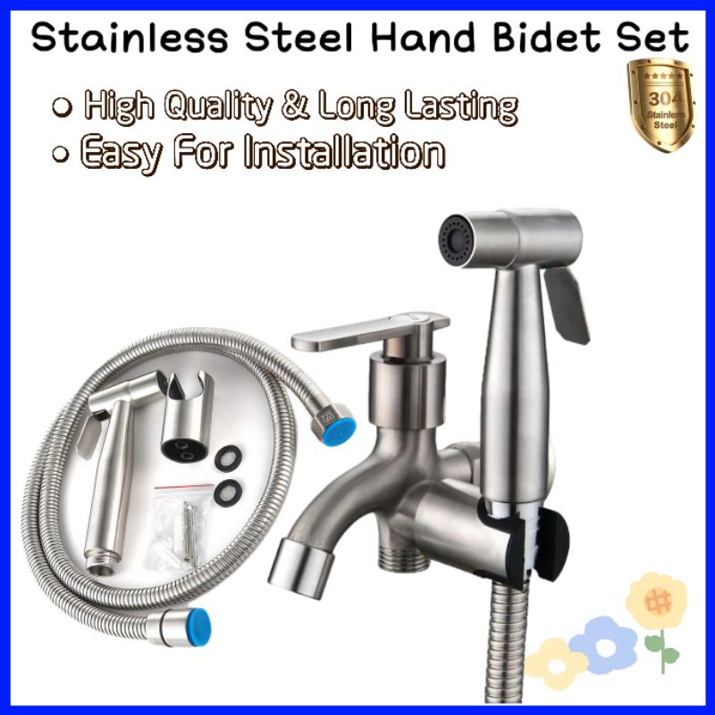 Stainless Steel 304 Toilet Spray Hand Bidet Set Bathroom Faucet Hand ...