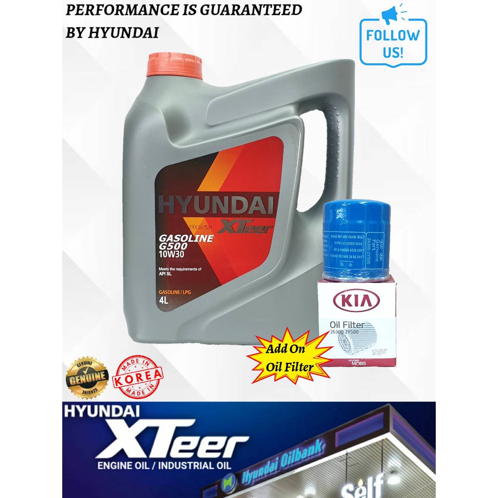 HYUNDAI XTEER G500 10W30 ENGINE OIL (4L) | Shopee Malaysia