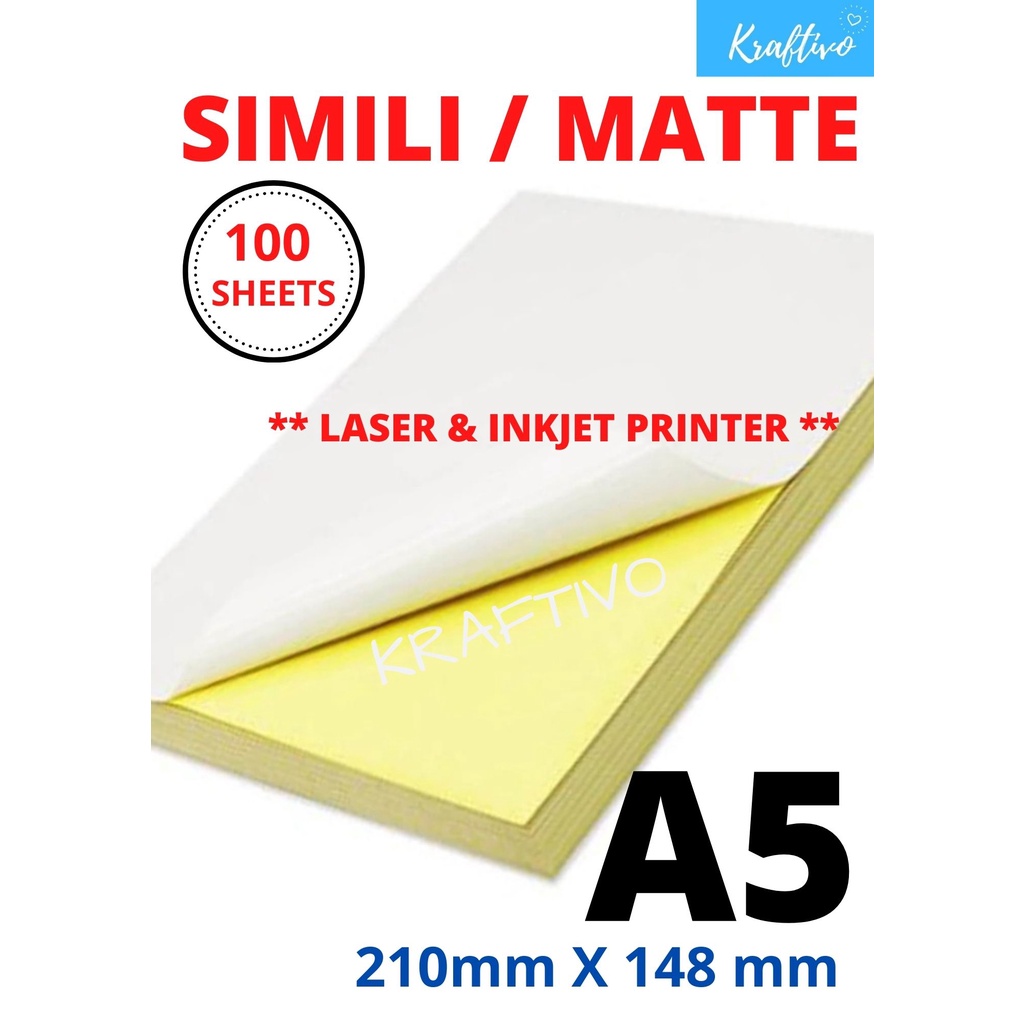 [A5 ] 100 SHEETS SIMILI / GLOSSY STICKER / AIRWAY BILL LABEL ...