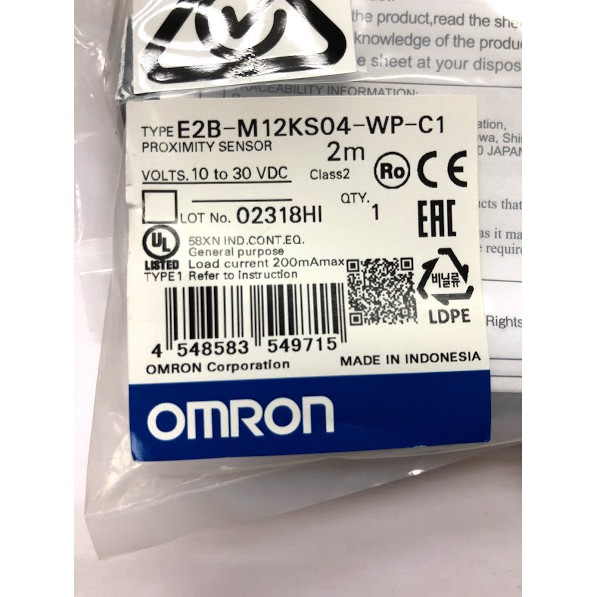 OMRON PROXIMITY SENSOR E2B-M12KS04-WP-C1 2M OMS | Shopee Malaysia