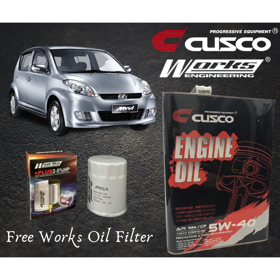 PERODUA MYVI OLD 2005-2011 CUSCO JAPAN FULLY SYNTHETIC ENGINE OIL 5W40 ...