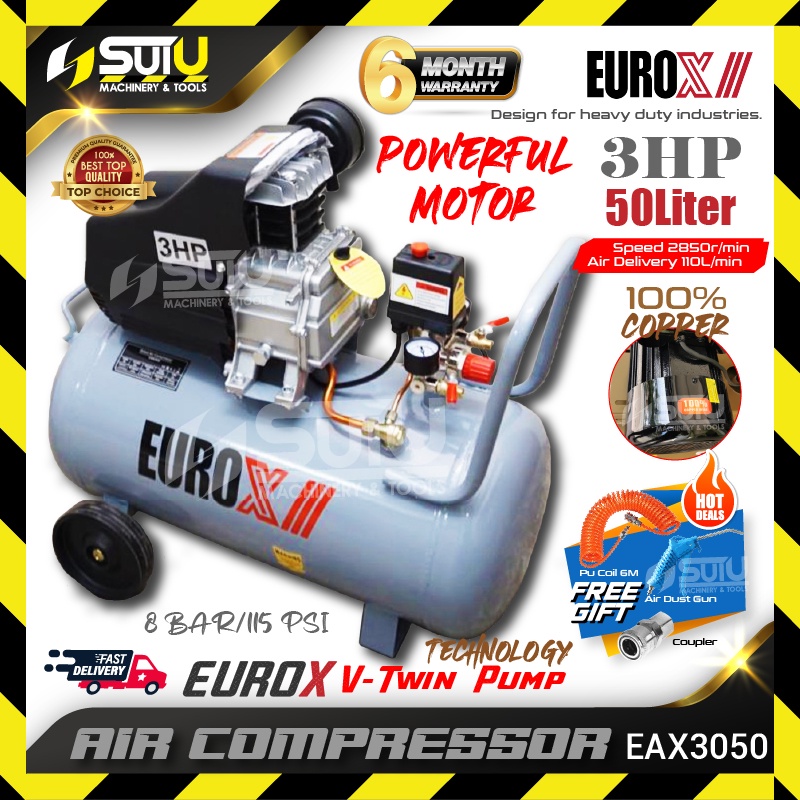 【VALUE BUY】EUROX EAX3050 / EAW3050 50L 3.0HP Direct Driven Air Compressor / Kompresor / 空气压缩机 ...