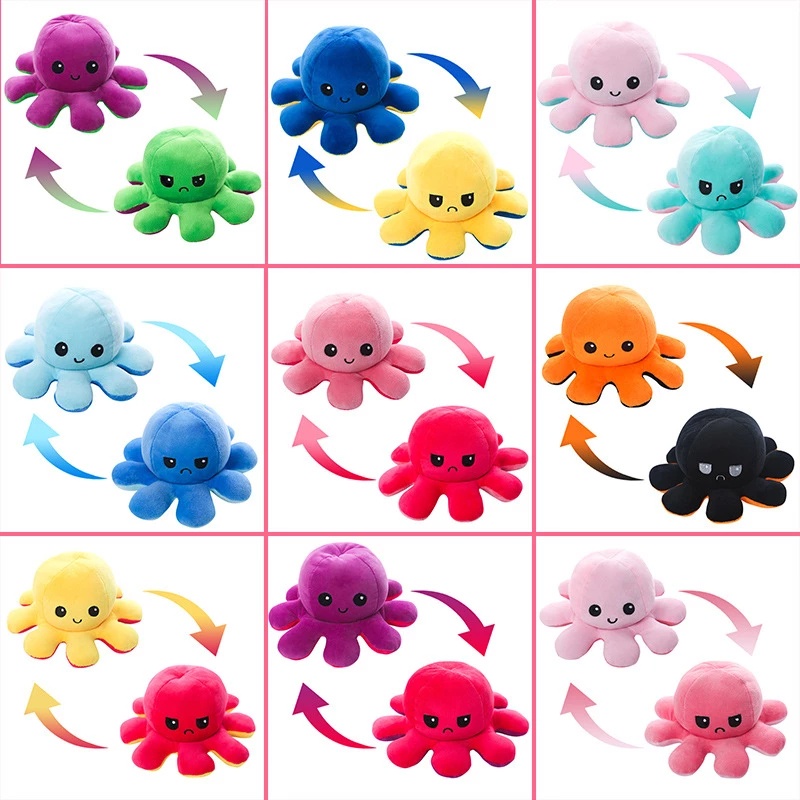 Children Kids Plush Fabric Cute Tiktok Octopus Squid Doll Toys Double ...