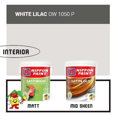 OW 1050P WHITE LILAC • 5L • EasyWash • Satin Glo • Nippon • Interior ...