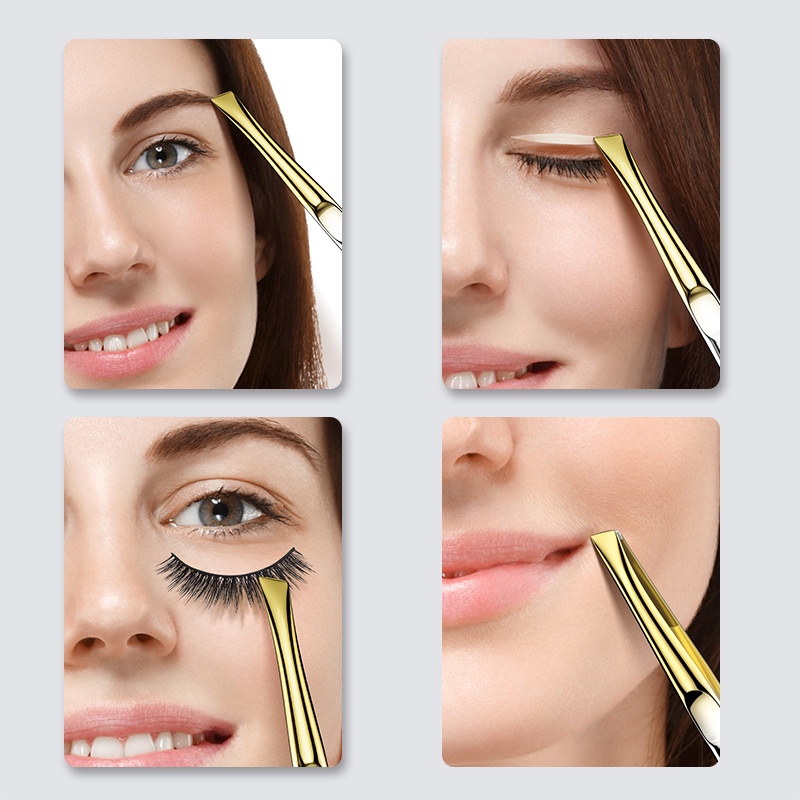 Llano Indirect Gold Tweezers Hair Puller Stainless Steel Eyebrow Curler ...