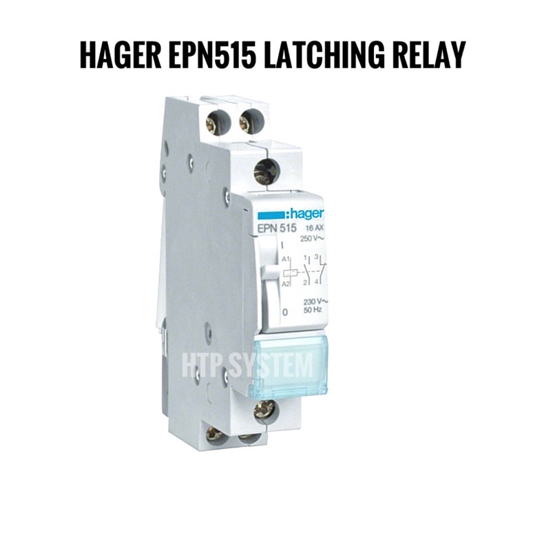 Hager EPN515 LACTHING RELAY / IMPULSE RELAY 16A 230V 1NO+1NC (100% ...