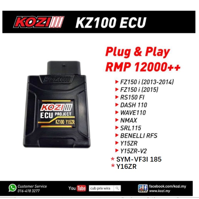 ECU Y15ZR V1 V2 FZ150 FZ150V2 Y16 LC135 v8 EGO FI SOLARIZ DASH110/125 ...