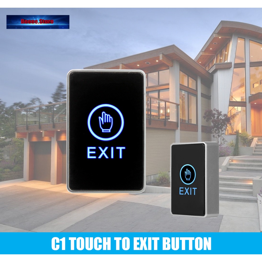 Touch Exit Button Door Exit Release Button for Gate Door Lock Access Control System NO/NC/COM ...