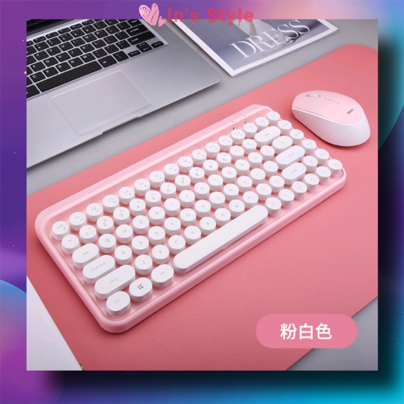 INSSTYLE Keyboard murah USB Wireless Keyboard and Mouse Set 84 keys ...