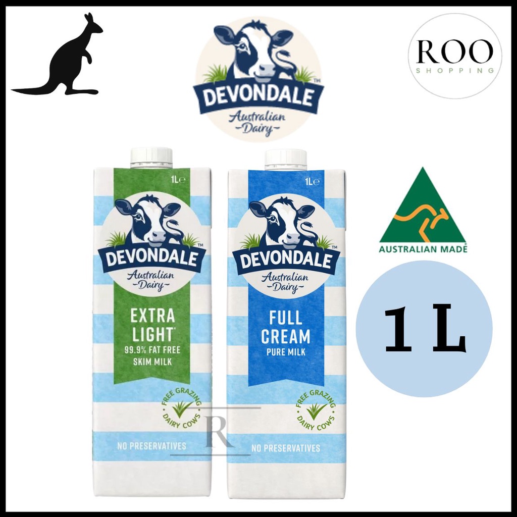 Devondale 100% Pure Milk 1L / Full Cream Powder 1kg ( Long Life Milk ...