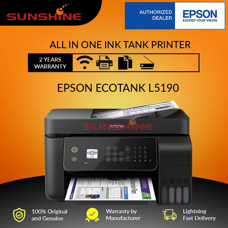 Epson L5290 Wi-Fi All-in-One Ink Tank Printer with ADF (fax g4010 L5190 ...