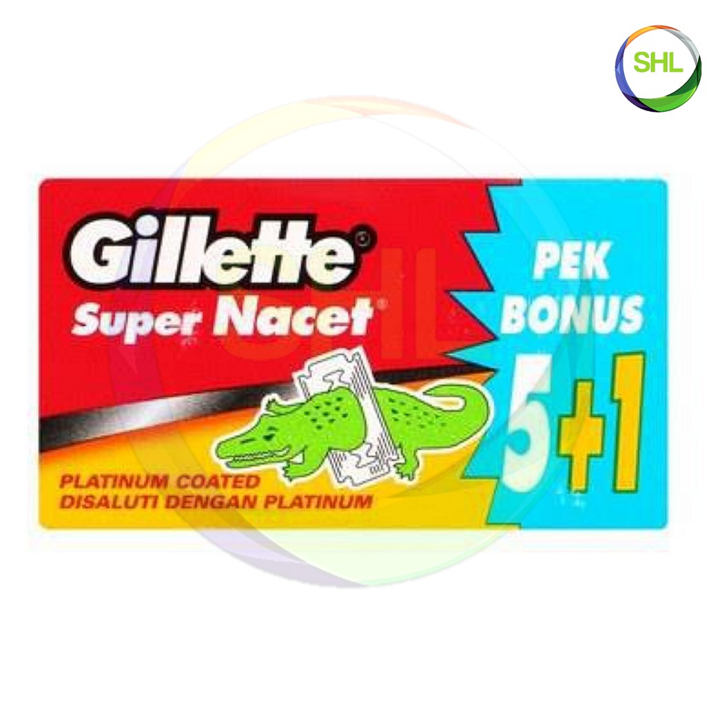Mata Pisau 5+1 Buaya Bonus 100% Original Gillette Super Nacet Platinum ...