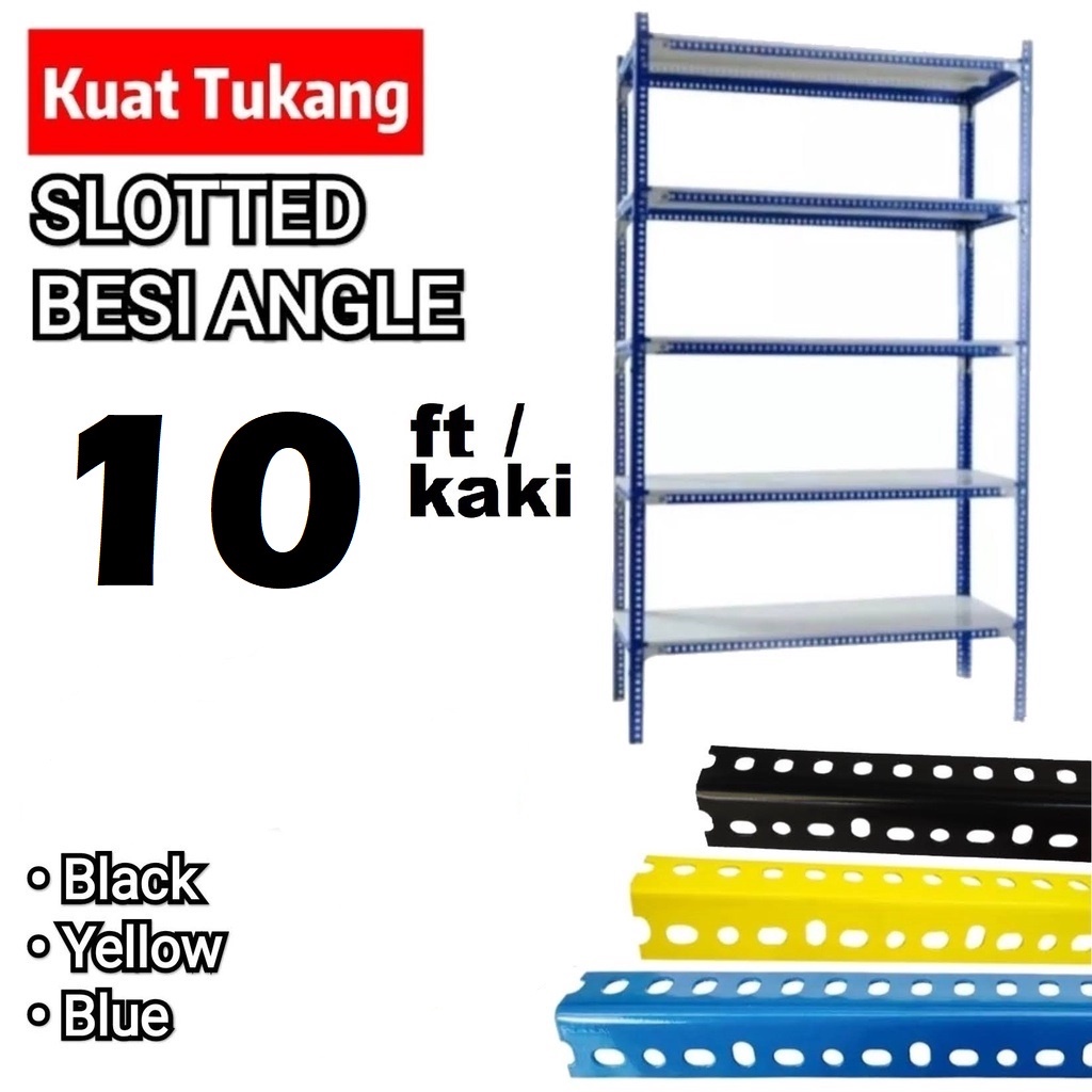 Besi Angle Rak Lubang 10kaki / Slotted Angle Bar 10ft | Shopee Malaysia