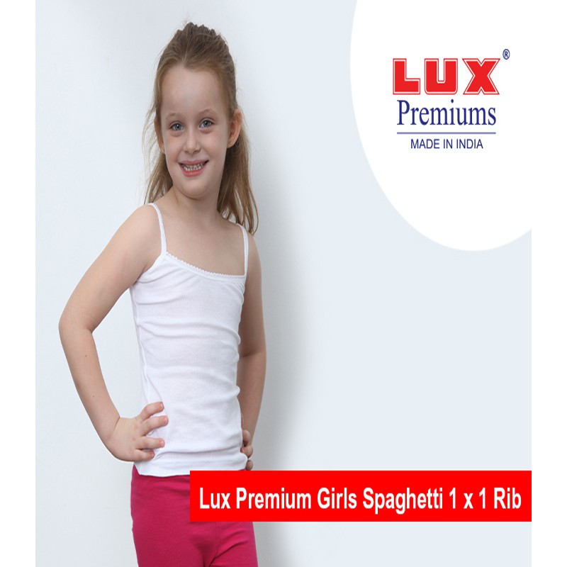 GIRLS INNERWEAR LUX PREMIUM GIRLS SPAGHETTI 1 x 1 RIB 1 PC PACK ( READY ...