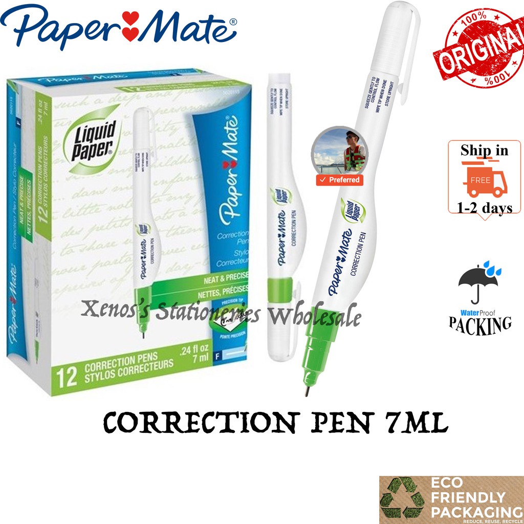 PAPERMATE 7ML LIQUID PAPER / PAPERMATE CORRECTION PEN 7ML (READY STOCK ...