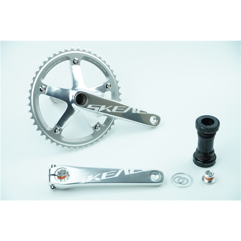 SKEACE Alumniun Alloy Crankset Fixed Gear Crank 48T 165mm BCD144 Single ...