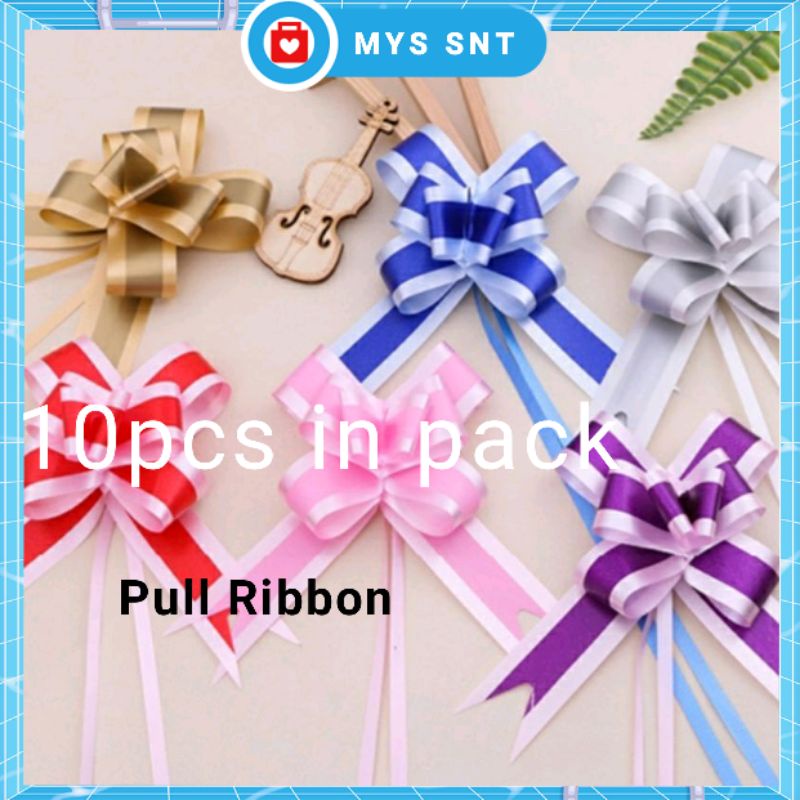 SNT (R-XXB) 30mm 10 in 1set Easy Pull Flower Ribbon Gift Decorations ...