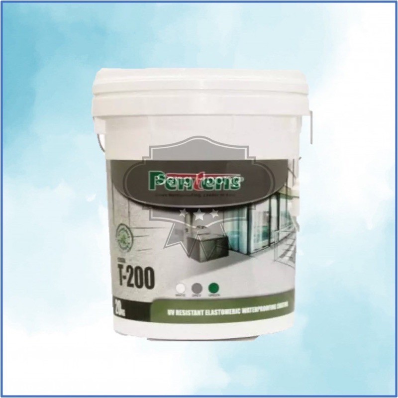 20KG Pentens Fleseal T-200 UV Resistant Elastomeric Waterproofing Coating 防水涂料 20L Repair Slab ...