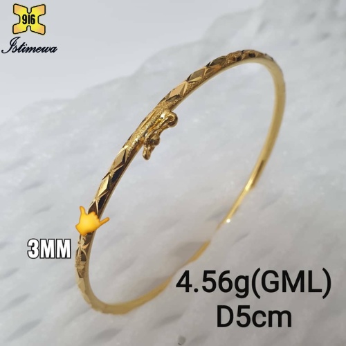 ISTIMEWA 916 Gold Bangles Gelang Tangan Bunga Pasir Kosong Emas 916 ...