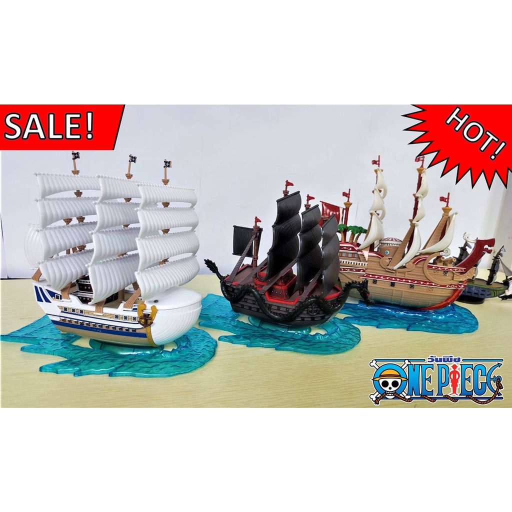One piece Figure Model Pirate Ship White Mustache Boat Red Hair ...